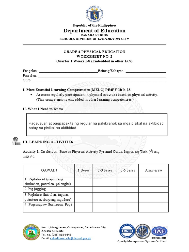 PE-4 Q1 W1-8 Embedded | PDF