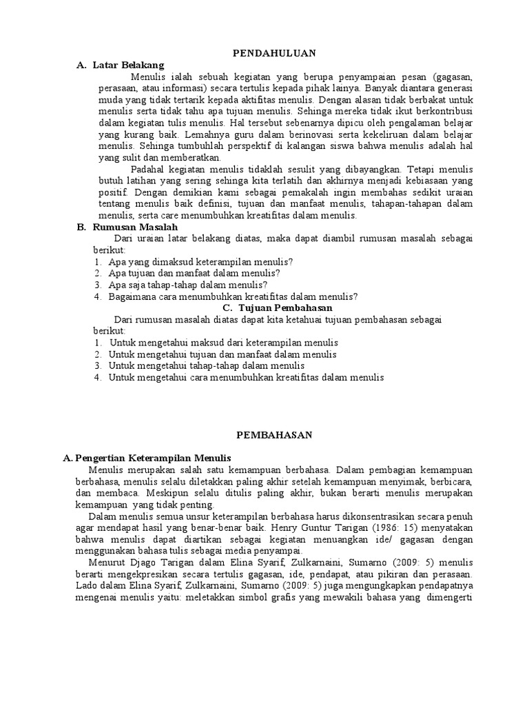 Konsep Dasar Keterampilan Menulis Pdf