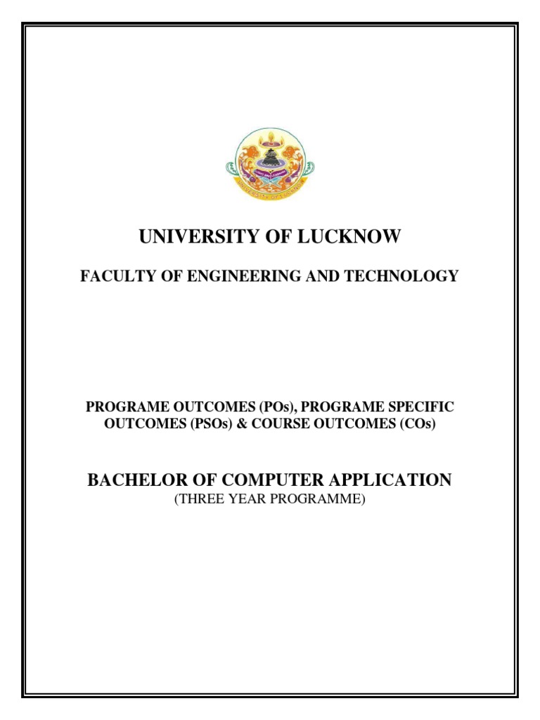University of Lucknow: Faculty of Engineering and Technology | PDF ...