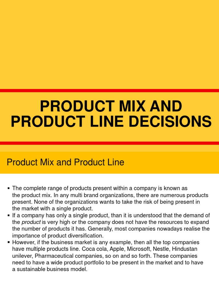 Product Mix and Line Strategy Insights | PDF | Marketing | Market Analysis