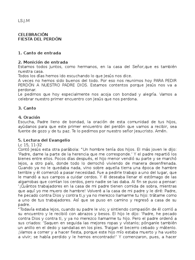 Celebración, Fiesta Del Perdón | PDF | Religión y espiritualidad