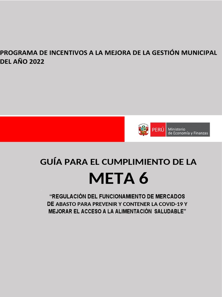 Guía para El Cumplimiento de La Meta 6 - 2022 | PDF | Alimentos | Residuos