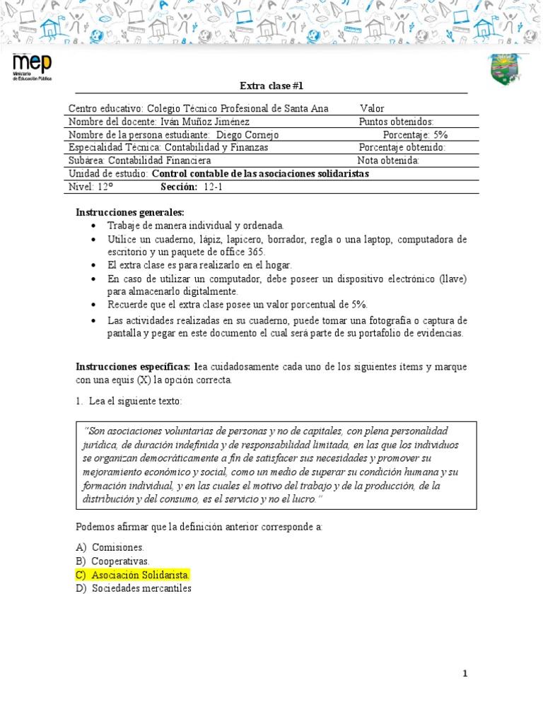 Tarea 1 Conta | PDF | Contabilidad | Cooperativa