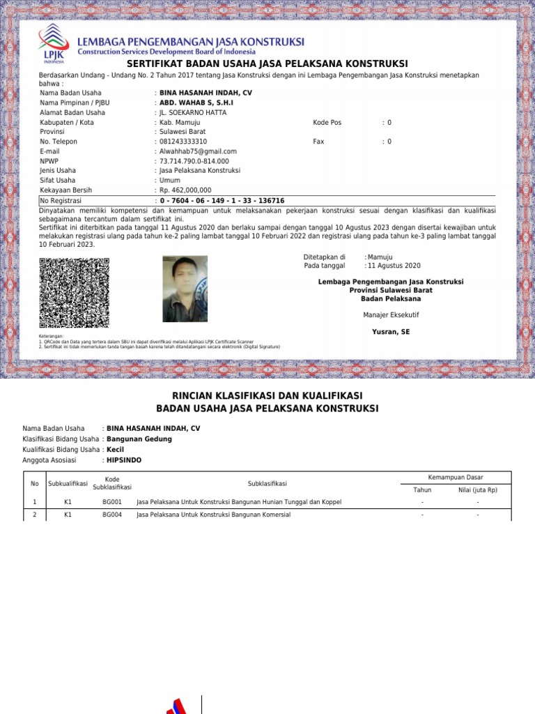 Kualifikasi dan Klasifikasi Jasa Konstruksi | PDF