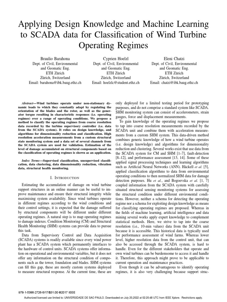 Applying Design Knowledge and Machine Learning To Scada Data For Classification of Wind Turbine ...