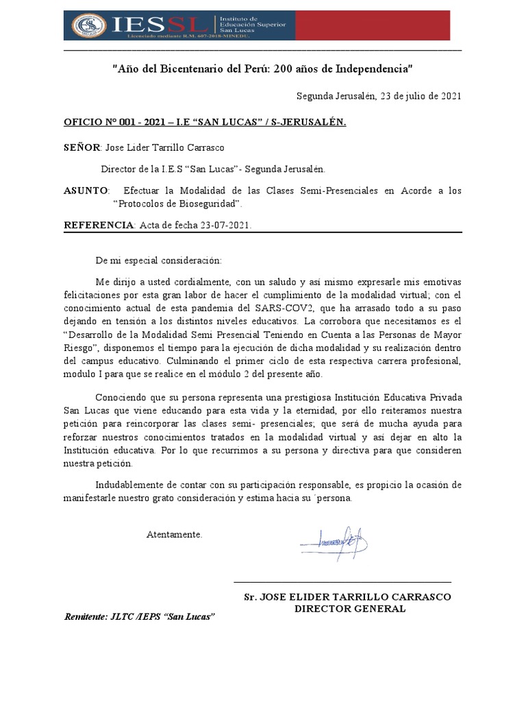 Ejemplo de Oficio. 1 | PDF