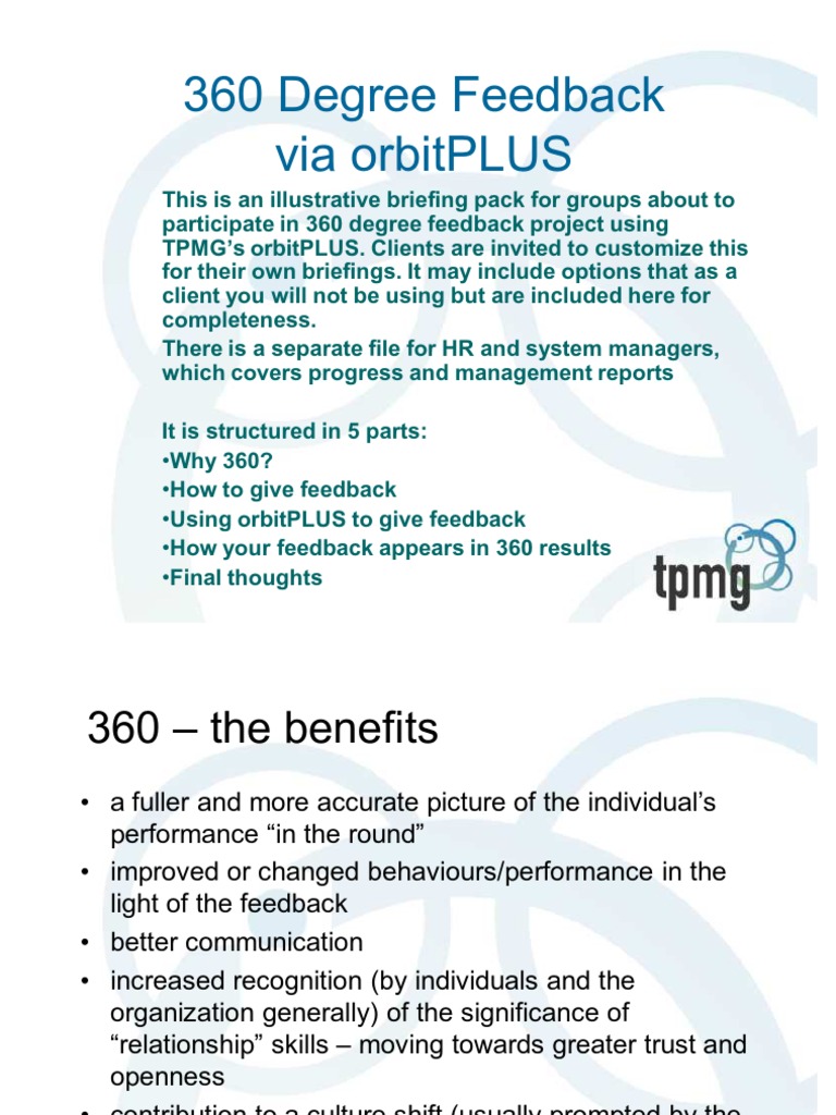 360 Degree Feedback - Sample Briefing Material | PDF | Perception ...