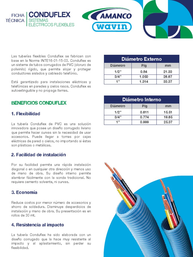 Ficha T Conduflex | PDF | Tubería (transporte de fluidos) | Bienes ...