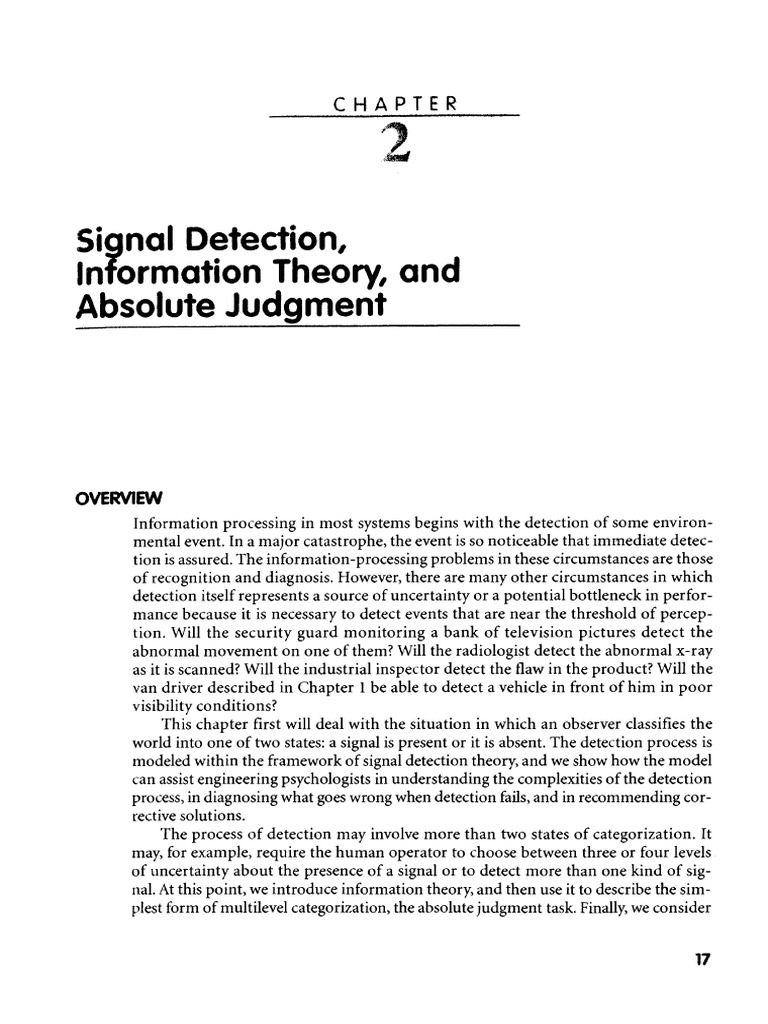 Signal Detection Theory Pdf