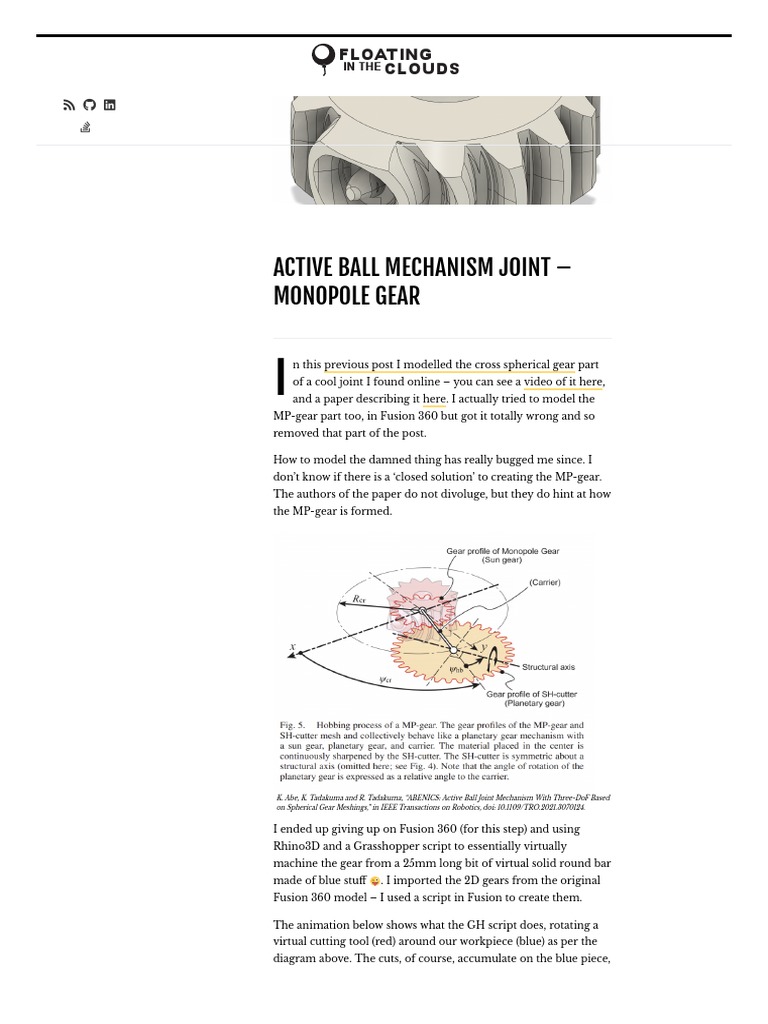 Active Ball Mechanism Joint - Monopole Gear - Floating in The Clouds ...