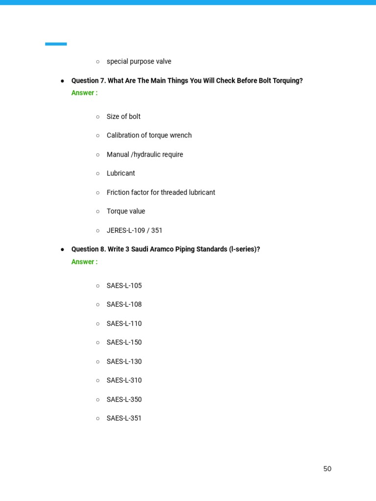 Wedling Qci Interview Questions-2 | PDF | Pipe (Fluid Conveyance) | Screw