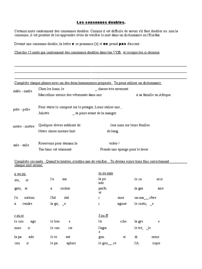 Consonne Double | PDF | Linguistique | Langues