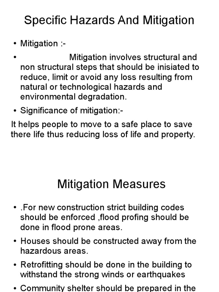 Specific Hazards and Mitigation: A Comprehensive Overview of Structural ...
