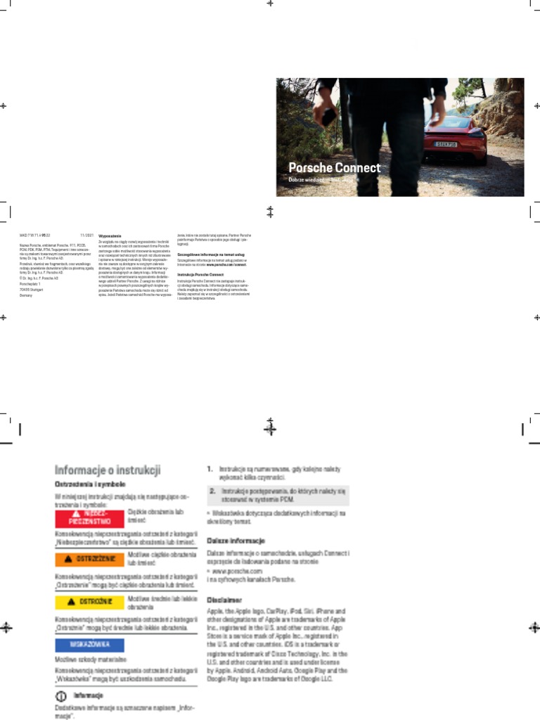 718 911 Cayenne Do 2017 Macan Do 2018 Porsche Connect Dobrze Wiedziec Instrukcja | PDF