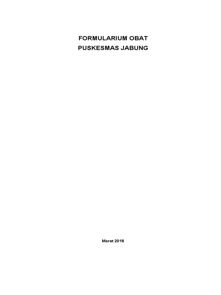 Formularium Obat PKM Jabung | PDF