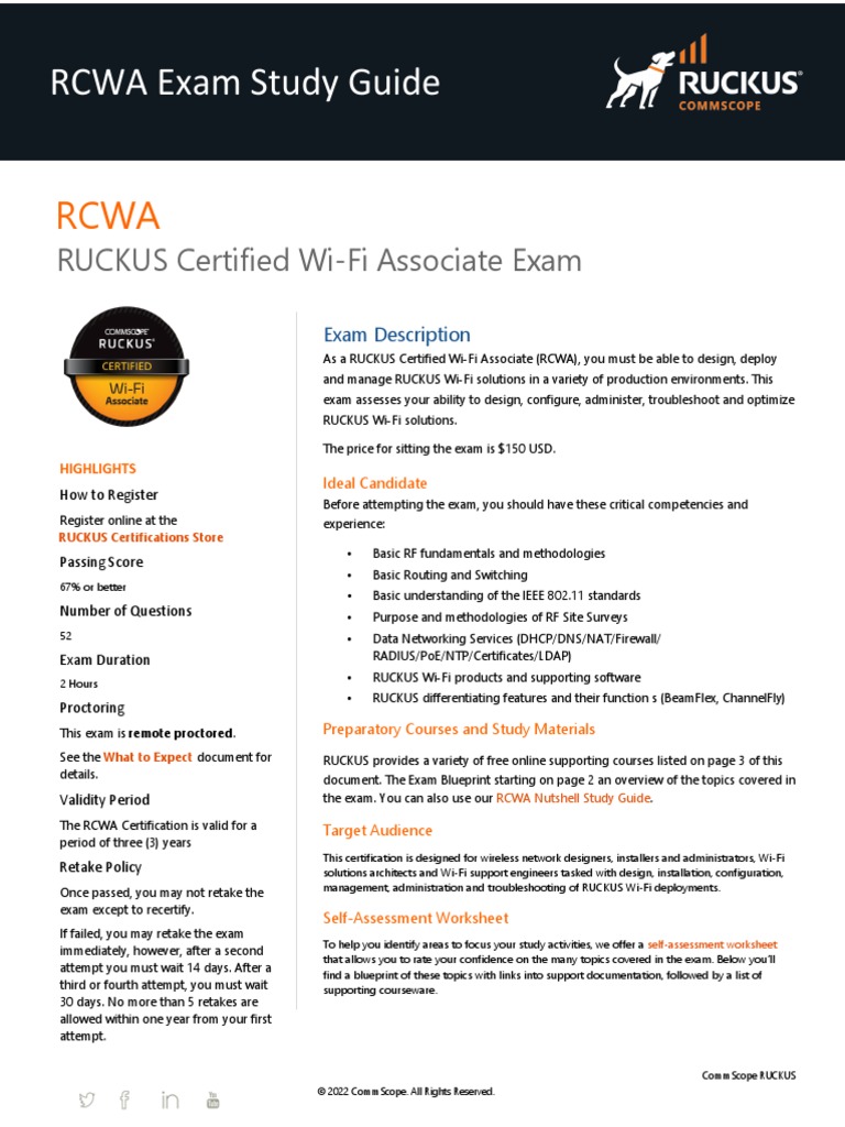 RCWA Exam Study Guide: RUCKUS Certified Wi-Fi Associate Exam | PDF