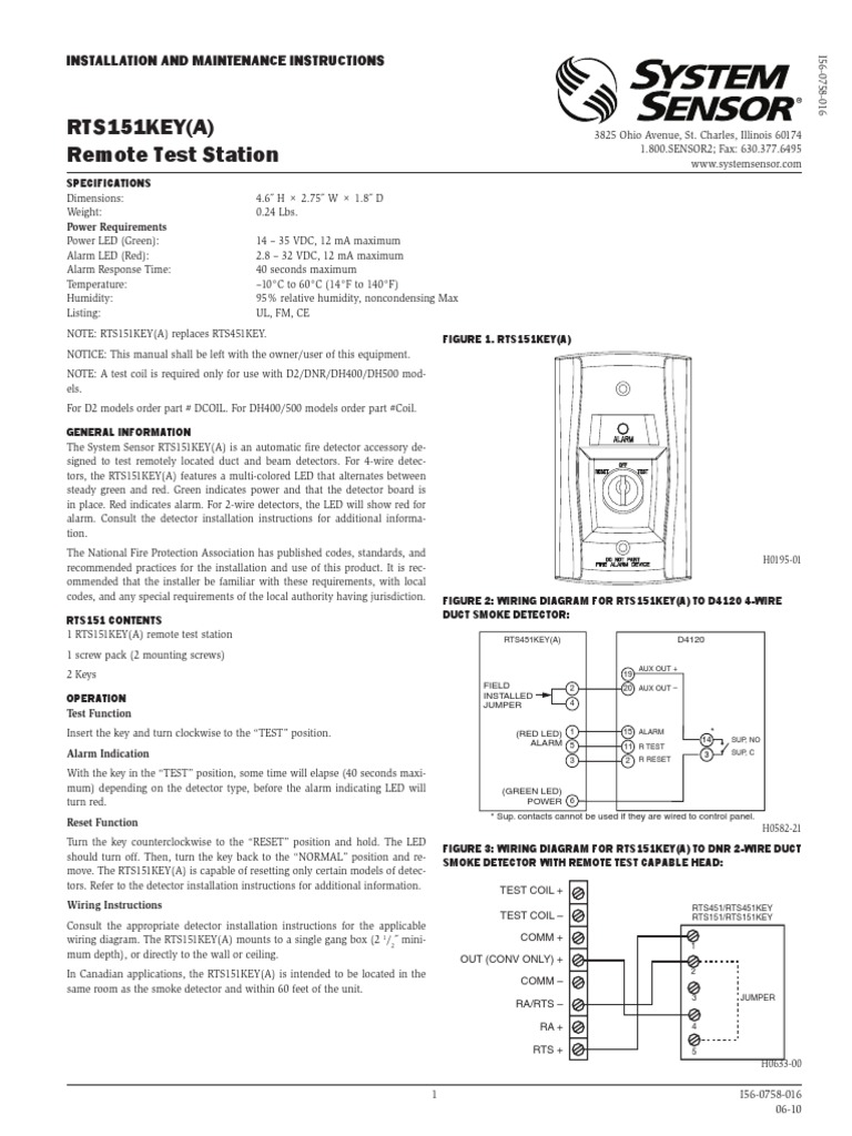 RTS151KEY (A) Remote Test Station: Installation and Maintenance ...