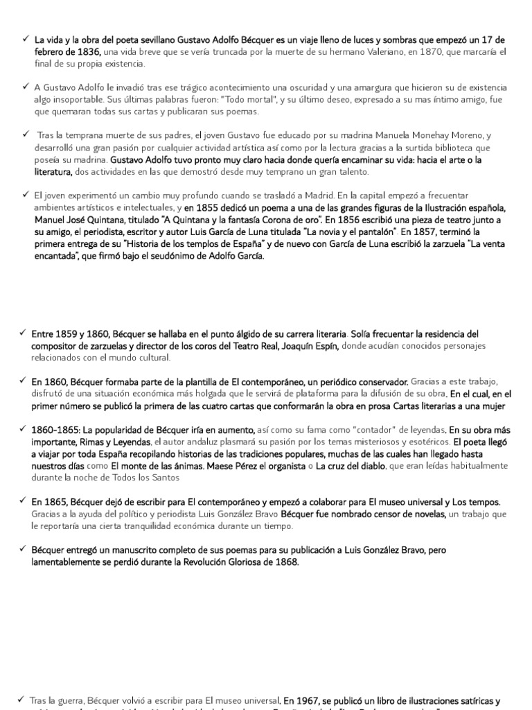 Gustavo Adolfo Becquer | PDF | Clásicos
