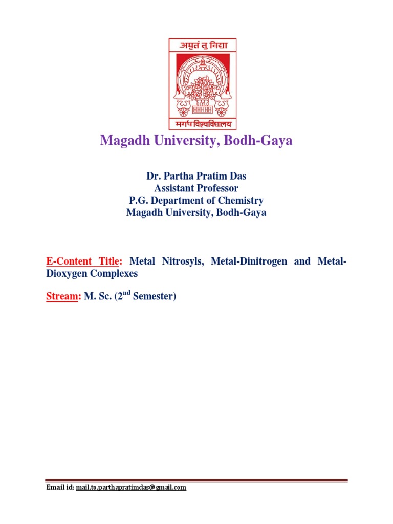 E-Content - Metal Nitrosyls, Metal-Dinitrogen and Metal-Dioxygen ...