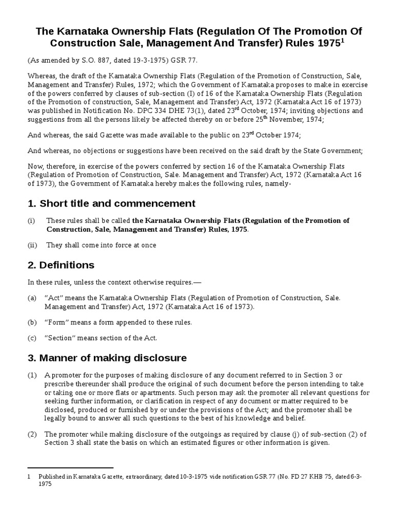 2 The Karnataka Ownership Flats Rules (KOFR) 1975 | PDF | Receipt | Banks