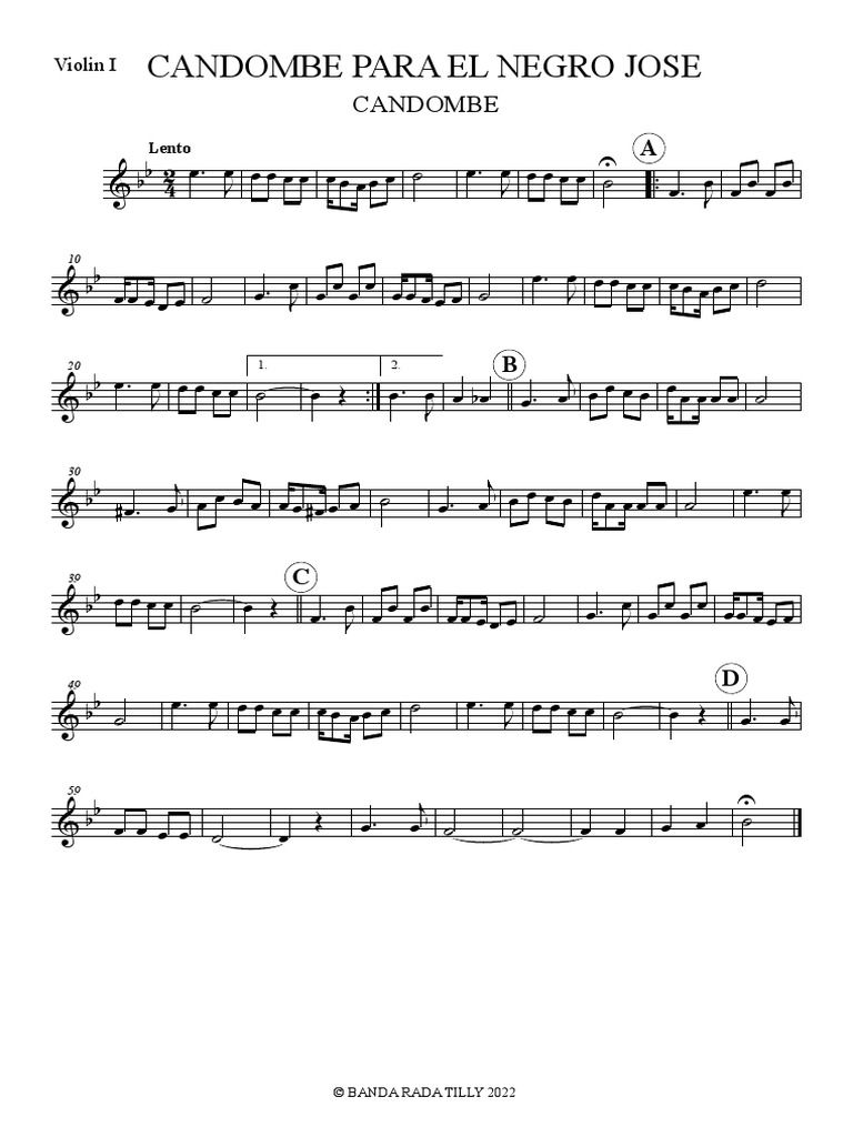 Candombe para el Negro José Sheet Music | PDF