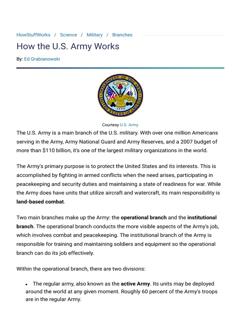 Understanding U.S. Army Structure | PDF | Military Discharge | Officer ...