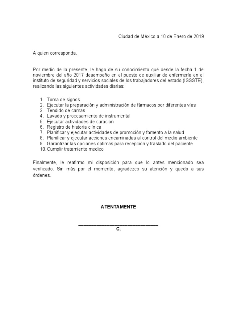 Ejemplo de Carta Formal | PDF