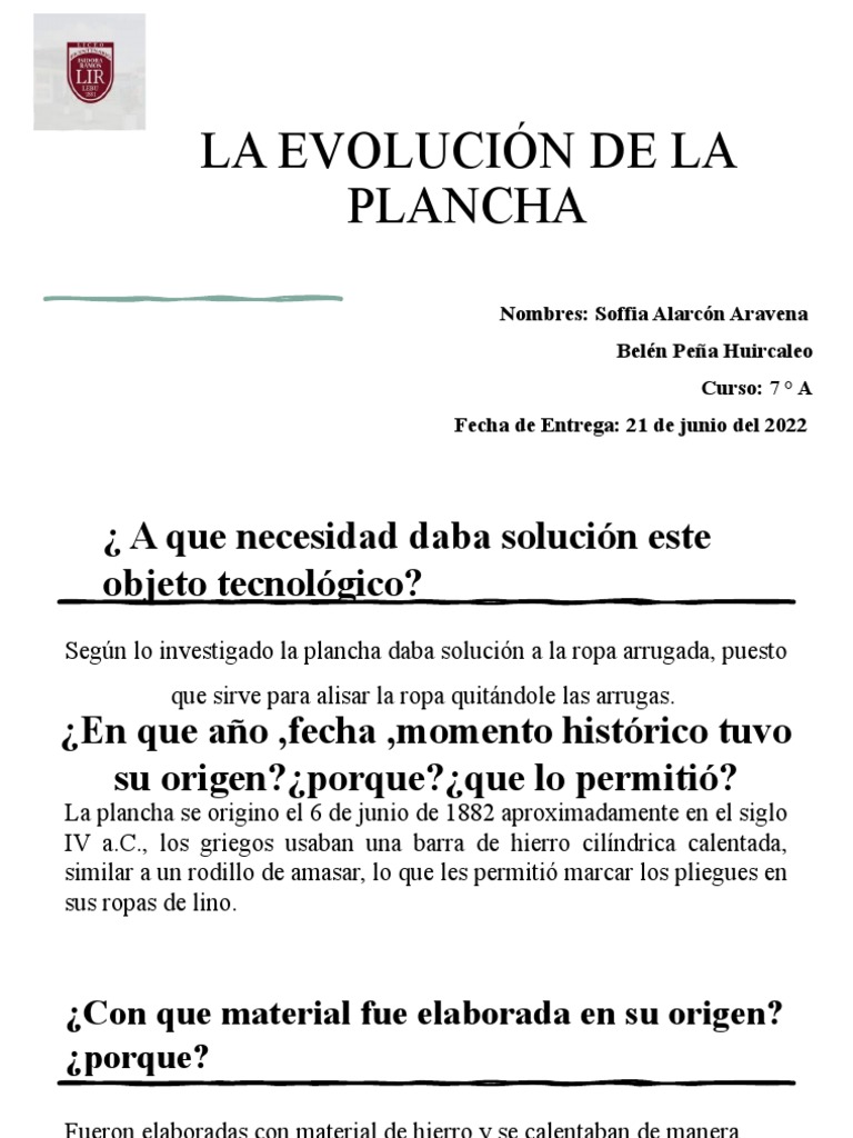 La Evolución de La Plancha | PDF | Ropa | Entorno natural