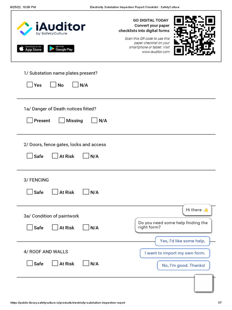 Electricity Substation Inspection Report Checklist - SafetyCulture ...