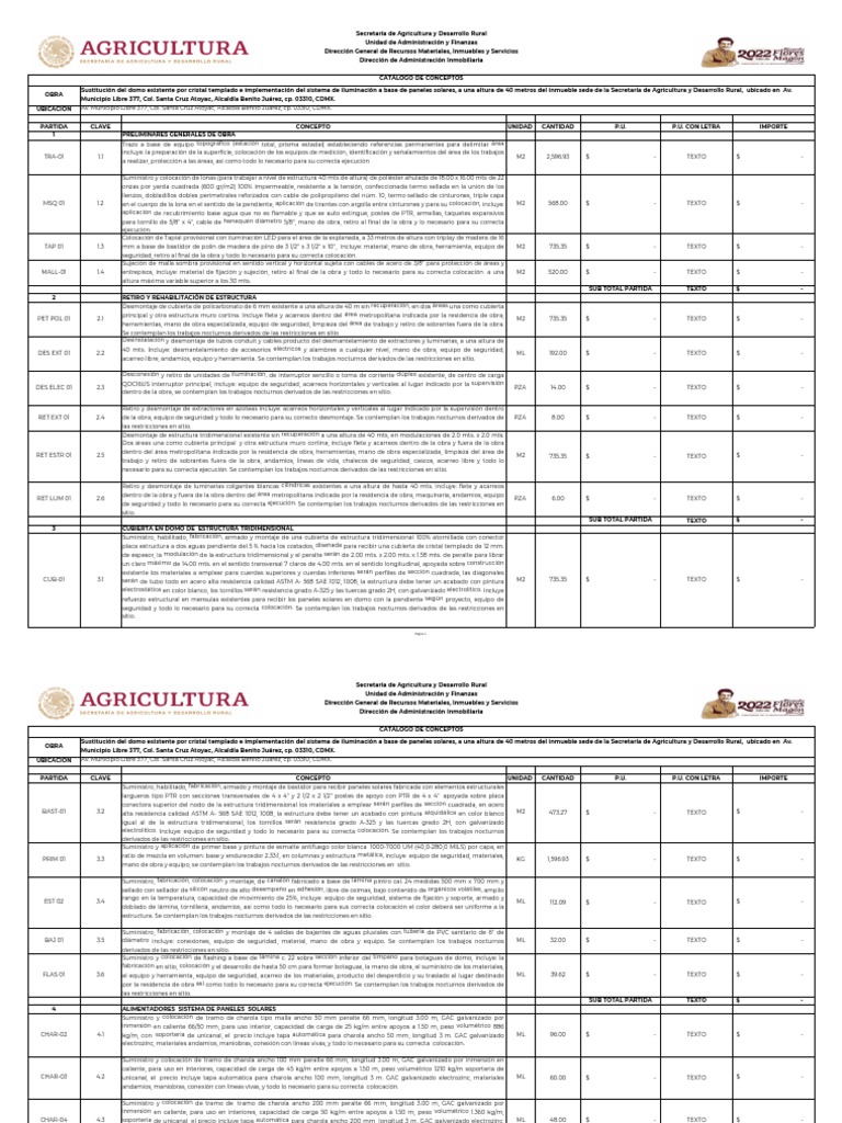 Catálogo de Conceptos Domo Cristal Templado | PDF | Panel solar | Cobre