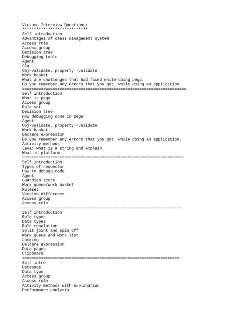 Virtusa Interview Questions Overview | PDF | Java (Programming Language) | Abstraction (Computer ...