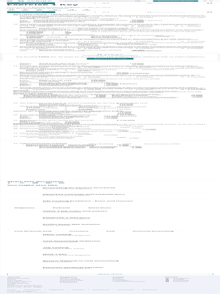 Exercise 1 Key PDF Cost of Goods Sold Inven | PDF | Cost Of Goods Sold | Cost