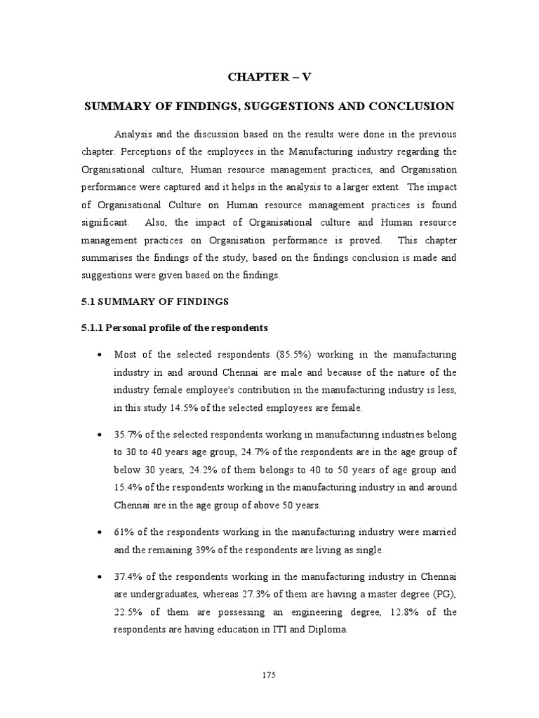 Chapter - V Summary of Findings, Suggestions and Conclusion | PDF ...
