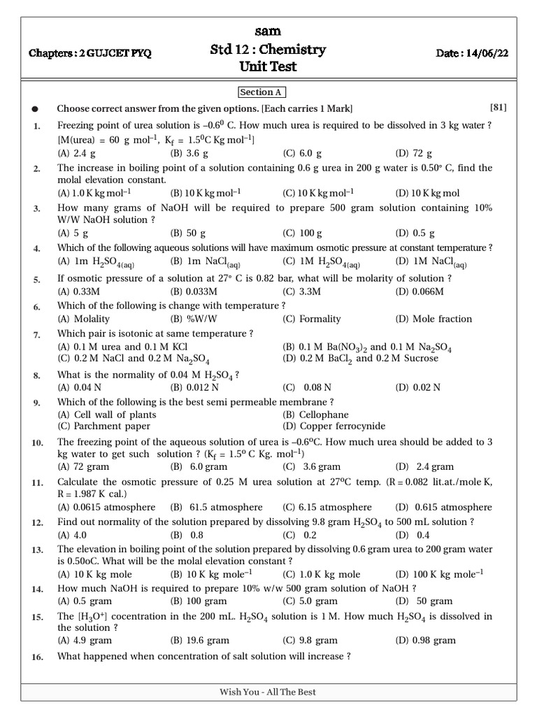Ch-2 SOLUTION Gujcet Pyq | PDF | Applied And Interdisciplinary Physics | Materials