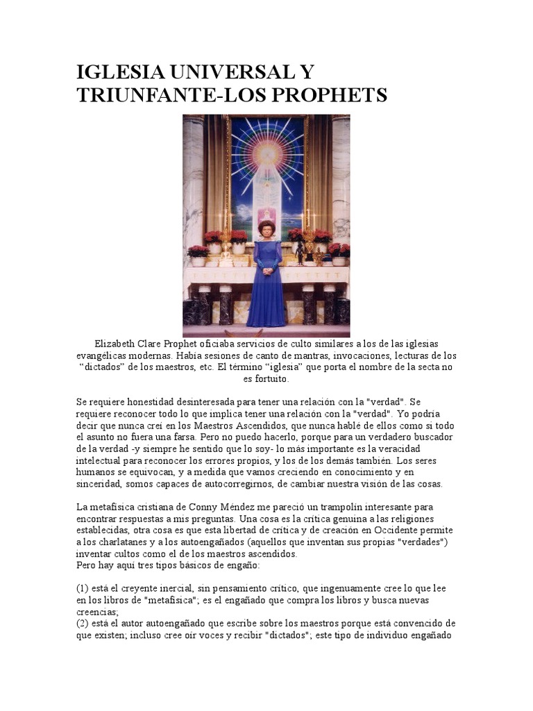 Ob - 6e1007 - 5 Iglesia Universal y Triunfante Los | PDF | Verdad | Secta