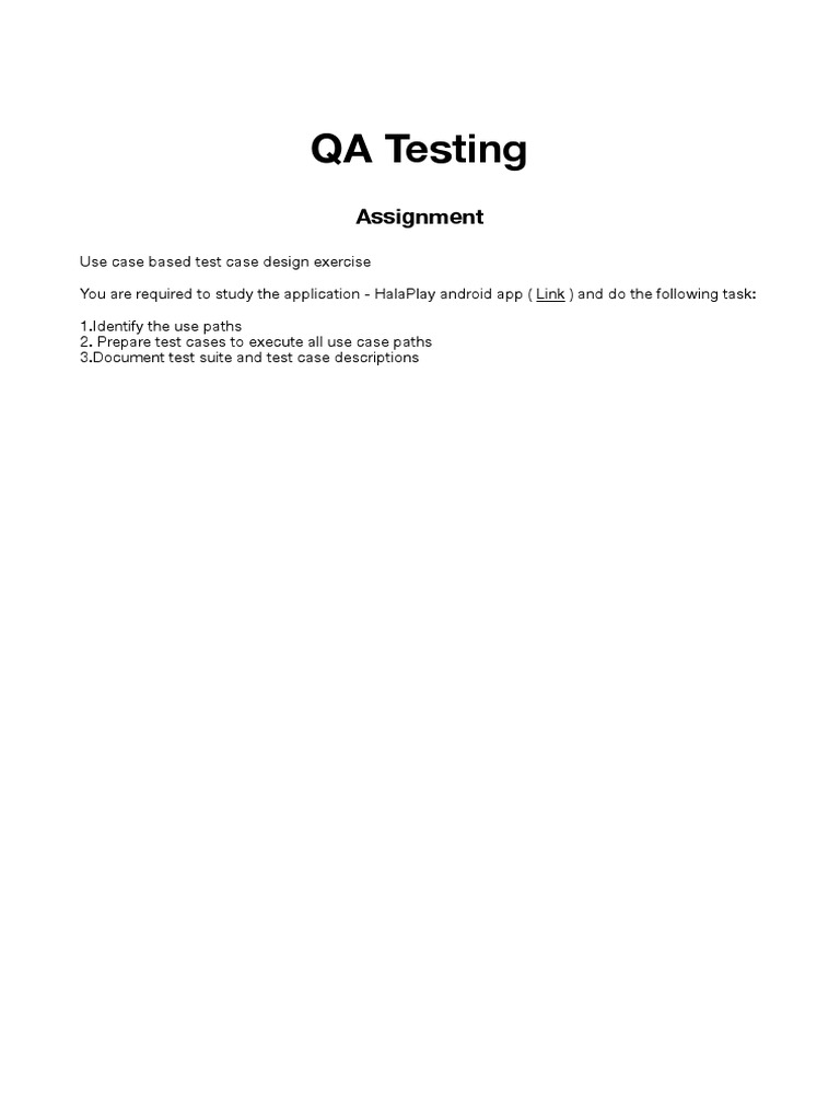 QA Assignment | PDF