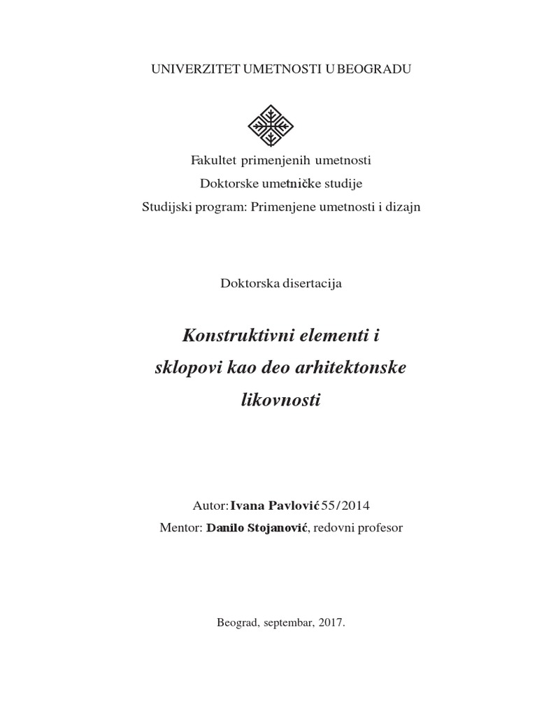 Doktorska Disertacija | PDF