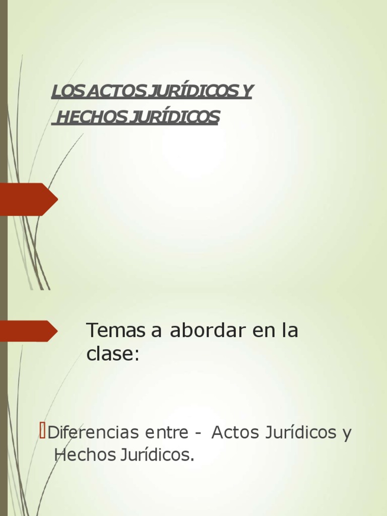 Diapositivas Hecho y Acto Juridico | PDF