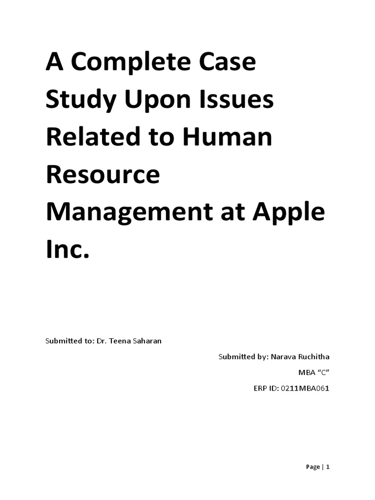 A Complete Case Study Upon Issues Related To Human Resource Management ...
