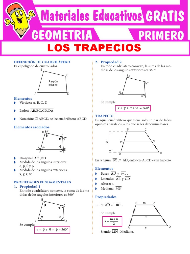 Los Trapecios para Primer Grado de Secundaria | PDF | Politopos | Geometría