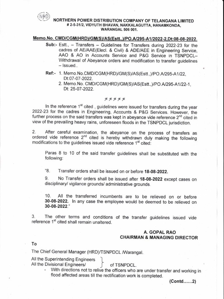 Transfer Guidelines - Modification - 20220808 - 0001 | PDF | Technology ...