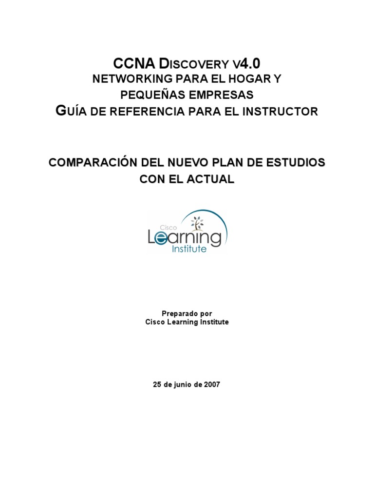 Ccna Discovery Networking For Home And Small Businesses Irg Es Pdf
