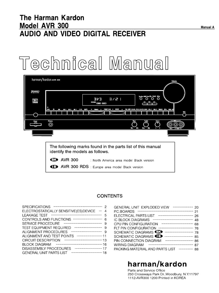 AVR300 Service Manual Guidelines | PDF | Technology & Engineering