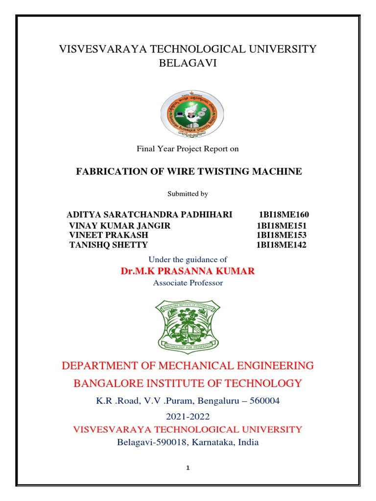 Final Year Project Report 43 Updated 4.0 PDF | PDF | Spinning (Textiles ...