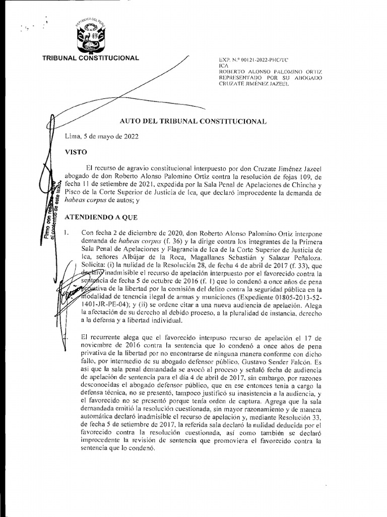 00121-2022-HC Resolucion | PDF