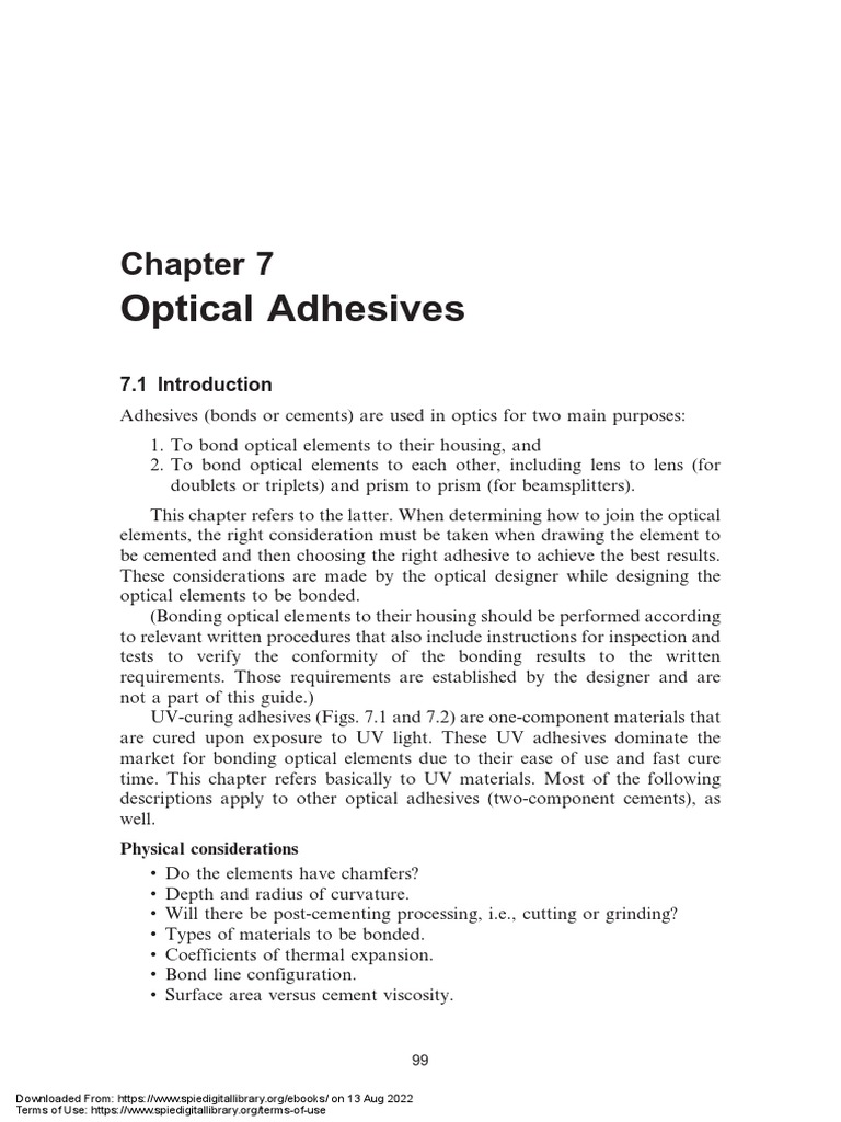 Optics Adhesive | PDF | Adhesive | Optics