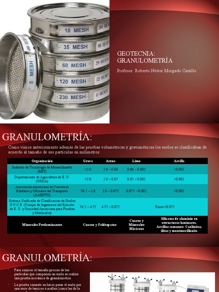 03 Granulometría | PDF | Ingeniero civil | Suelo