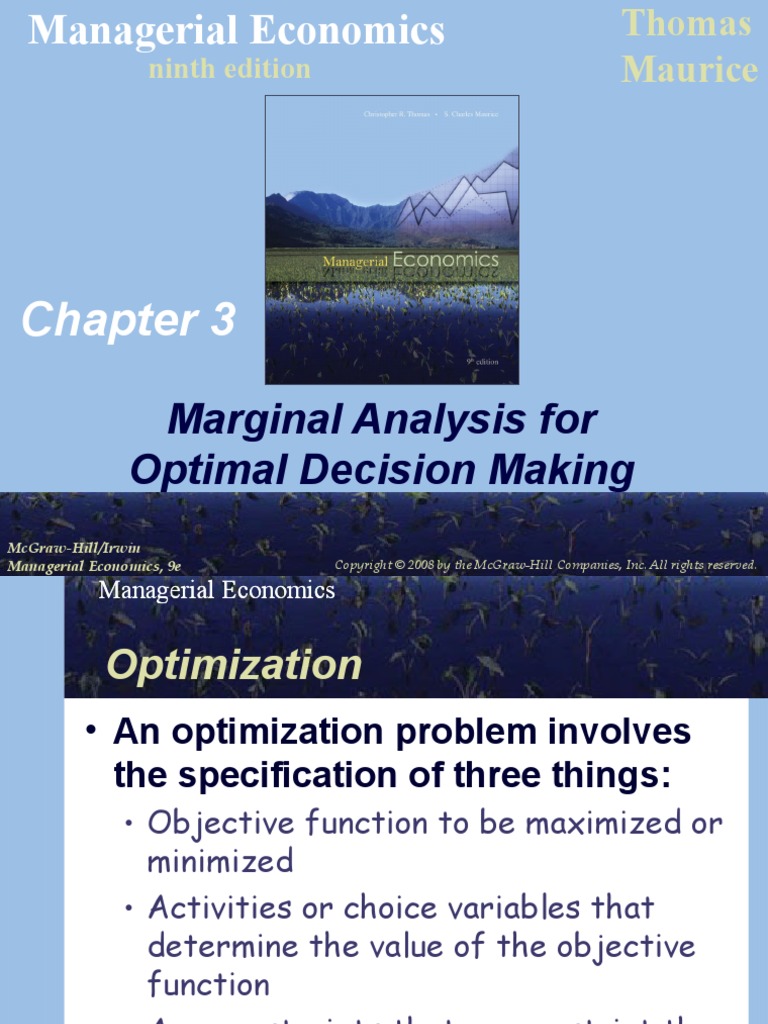 Lec 3 - Marginal Analysis For Optimal Decisions | PDF | Marginal Cost | Mathematical Optimization