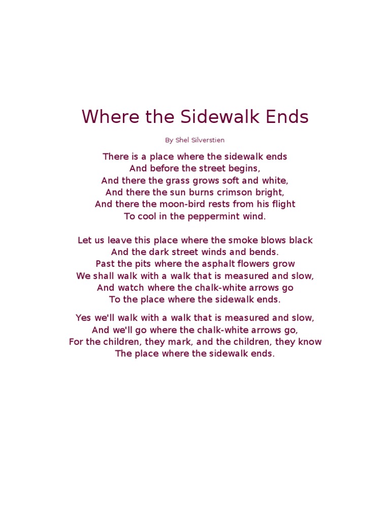 Where The Sidewalk Ends | PDF | Art | Poetry