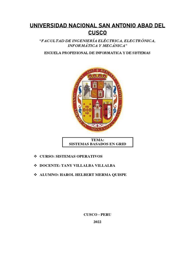 Proyecto Sistemas Operativos | PDF | Computación Grid | Computación distribuída